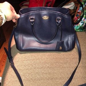 Coach | Bags | Beautiful Navy Leather Coach Purse | Poshmark